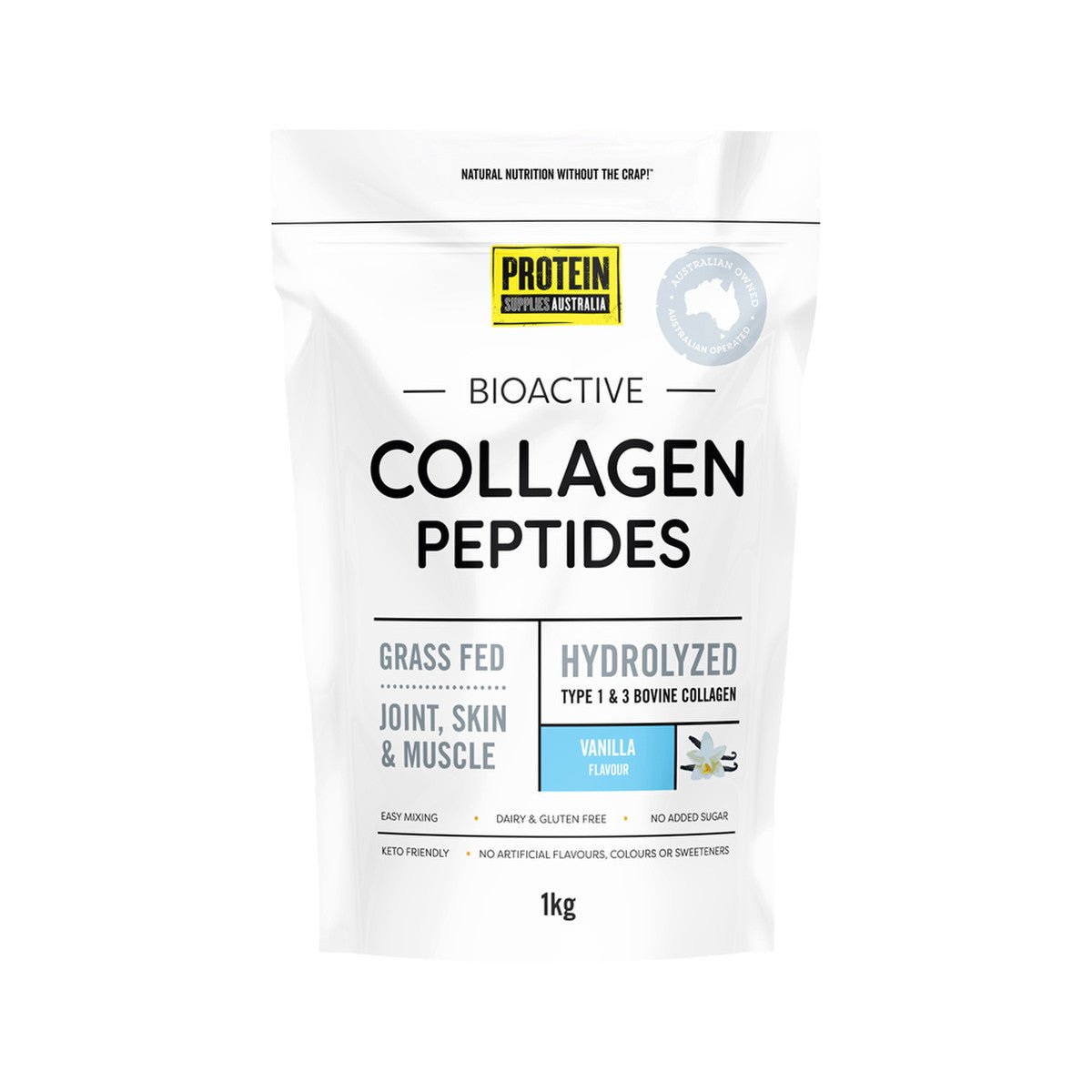 Buy Protein Supplies Australia Bioactive Collagen Peptides Vanilla 1kg ...