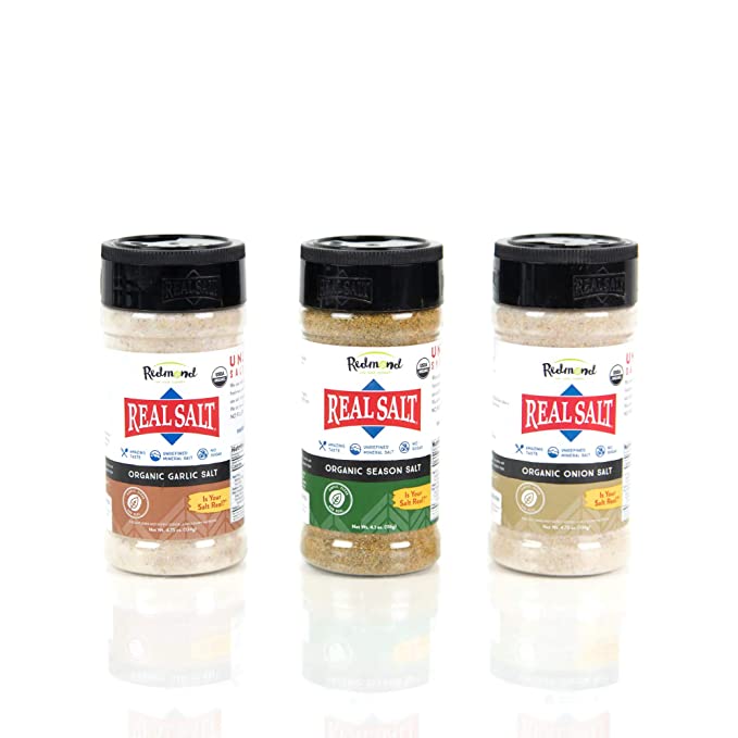 Buy Redmond Real Salt's Organic Seasoned Salt Variety 3 Pack 116-134g ...